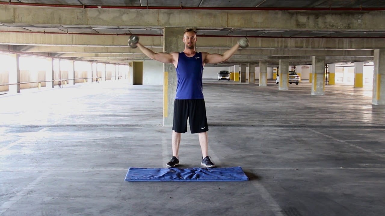 כפיפת מרפק ידיים בגובה כתף – dumbbell Crucifix Curl – WeFIT